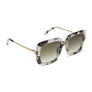 DIFF Sandra Designer Oversized Square Sunglasses for Women UV400 Protection, Kombu + Olive Gradient