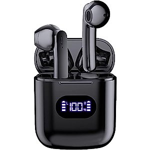 Wireless Earbuds Bluetooth 5.3 Headphones Playback Stereo 36H Battery Life LED Power Display Earbuds with Wireless Charging Case IPX6 Waterproof Bluetooth Earbuds with Mic for Android iOS