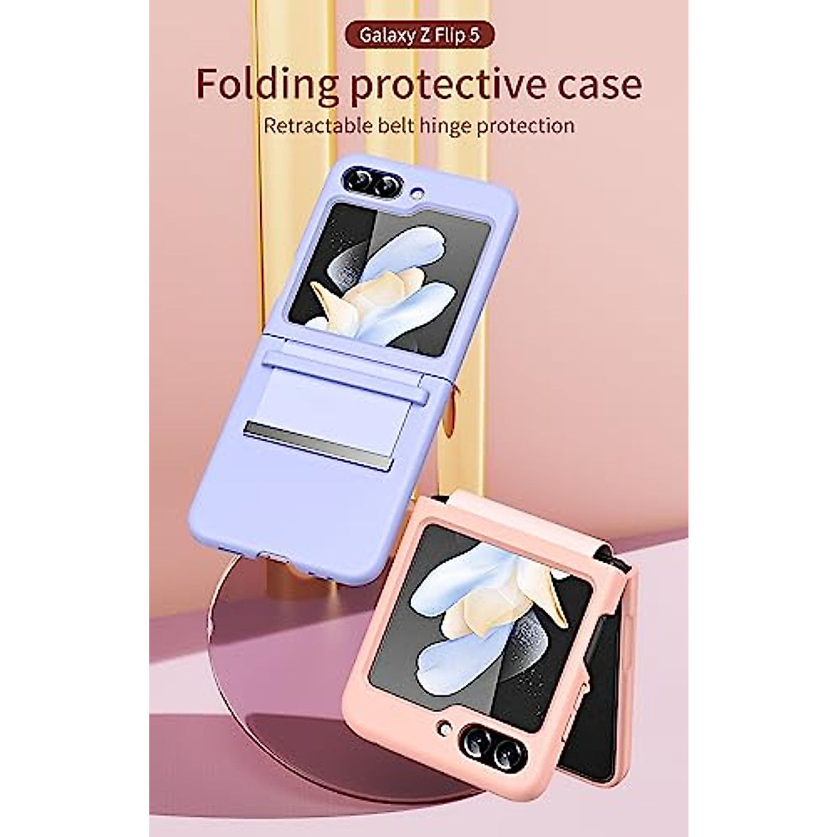 YJZSKRXFAK Case for Samsung Galaxy Z Flip5 5G 2023, Slim Fit Protective Cover with Stretchable Soft Hinge Protection Case for Galaxy Z Flip 5-Light Green