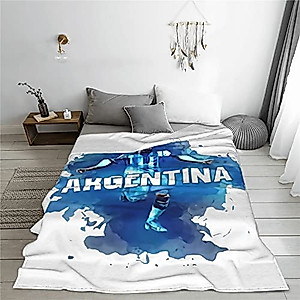 King of Argentina #10 Messi Super Soft Fleece Throw Blanket Ultra-Soft Micro Blankets for Car Sofa