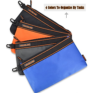 4-Packs Small Tool Pouch, Heavy-Duty Tool Pouch, Electrician Tool Pouch, Tool Pouches w/Clip, Electricians Tool Pouch, Tool Pouch Bag, Small Tool Bag, Tool Bag Small, Zippered Tool Bags and Pouches