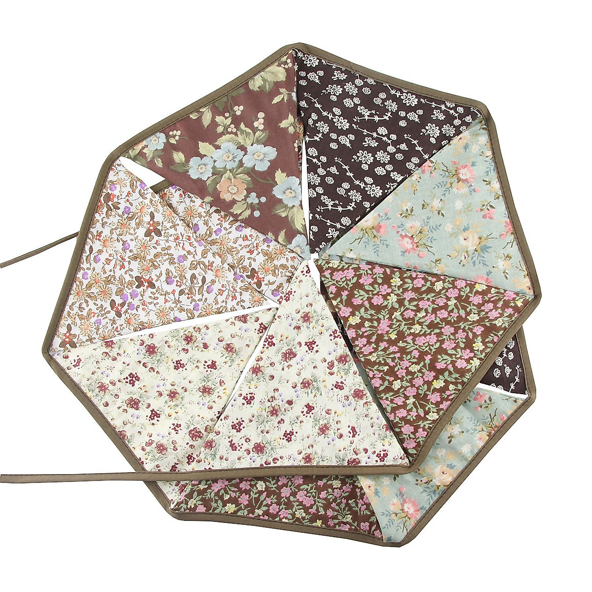 LOVENJOY Brown Floral Collection 100% Cotton Banner for Wedding Baby Shower Party Decoration