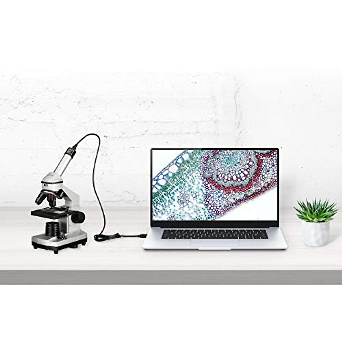 BRESSER Junior Biological Microscope Set 40-1600x Magnification with LED Illumination and USB Lens
