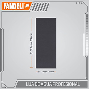 Fandeli | Waterproof Sandpaper | Assortment of Grits from 120 to 2500 | 36 Sheets 23 x 9,3 cm | for Car Polishing, Wood Furniture Sanding and Metal Sanding | Water Resistant
