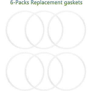 6 Pieces 10cm White Rubber Sealing Gaskets O-Ring Replacement Part Compatible with Nutri Ninja Juicer Blender Replacement Seals