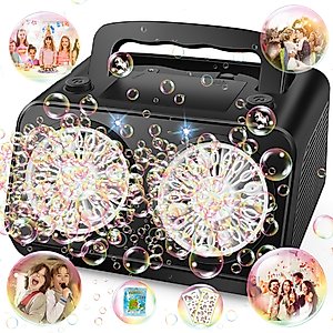 Upgraded Bubble Machine with 2 Speed Levels,Blow 20000+ Bubbles/Minute,Portable Automatic Bubble Machine for Kids Toddlers,Durable Bubble Maker Outdoor Toys Gifts for Birthday,Wedding,Party,Christmas