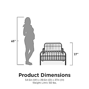 Little Seeds Monarch Ivy Metal Toddler Bed, Graphite Gray