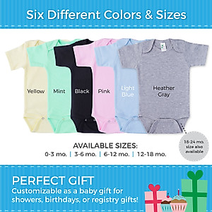 Laughing Giraffe Baby Blank Short Sleeve Unisex One Piece Bodysuit (3-6 Months, Black)