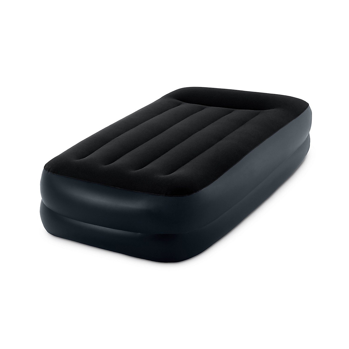Intex Dura-Beam Standard Series Pillow Rest Raised Airbed w/Built-in Pillow & Electric Pump, Bed Height 16.5", Twin