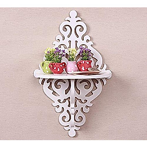 White Creative Wall Decoration Shelf Carved Decorative Frame Clapboard Shelf Bracket