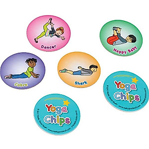 Yoga Chips - Yoga for Kids with 24 Chips with Poses and Instruction Card - Encourage Students to Exercise, be Calm, de-Stress, and be Mindful