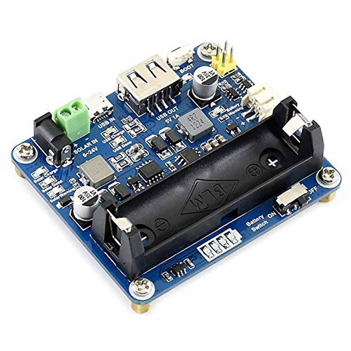 Solar Power Management Maintainer Module for 6V~24V Solar Panel,Support Solar Panel/USB Connection Battery Charging with MPPT Function and Multi Protection Circuit Suit for Low-Power IoT Project etc