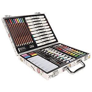 53pcs Art Set, Marker Crayon Drawing & Painting Supplies Crayons Kit Arts and Crafts Supplies Coloring Art Kit Gift Case Markers Crayon Colour Pencils for Budding Artists Kids