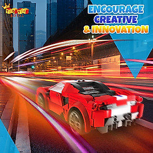 TOTI ROYAL Build Your Own RC Car Kit for Kids | 306-Pieces STEM Building Blocks Toys for Boys and Girls | Build a Remote Control Race Car Kit | New 2021 for 6+ Year Olds (Red Bomb)