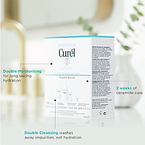 Curel Japanese Skin Care Travel Size Toiletries, for Dry, Sensitive Skin, Travel Size Face Wash, Lotion, & Makeup Remover