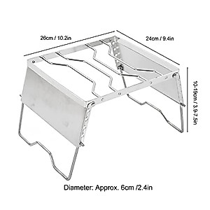 Mini Portable Outdoor Folding Campfire Grill, Foldable Stainless Steel Barbecue Grill Grate, with Wind Screen for Garden