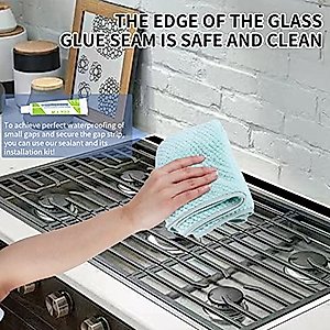 30" Slide In Range Rear Filler Kit W10113901A，Universal Triangular Filler Strip for Stove Gap, Aluminum Cooktop Gap Trim Kit Between Backsplash and Stove Compatible with Whirlpool & Most Brand, Black