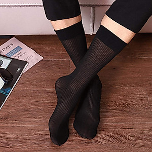 Goobester Men Tube Male Sheer Formal Dress Wear Suit Black Stocking Business Socks Black