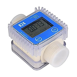 XAXAX Water Flow Meter, 1pc K24 Digital Oil Fuel Meter, Gauge Meter for Chemicals Liquid Water Ultrasonic Hot in Industrial Commercial,Gallon, QTS, PTS, L, m³(Red Horizontal)