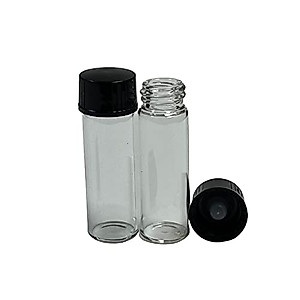 Ananda Corporation 144 PCS, 15mm X 45mm [1 Dram, 4ml] Clear Glass Vials with Plastic Cone Liner Cap