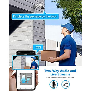 ANRAN Security Cameras Wireless Outdoor with PR 180°, 2K Solar Security Camera Outdoor with Solar Panel, PIR Human Detection, 2-Way Talk, Night Vision, IP65 Waterproof, Compatible with Alexa, S2 White