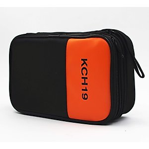 TestHelper KCH19 Double Layered & Padded Carrying Zipper Case with Wrist Strap Use for Handheld Multimeter,Phase Indicator,Thermometer, Calibrator,Clamp Meter