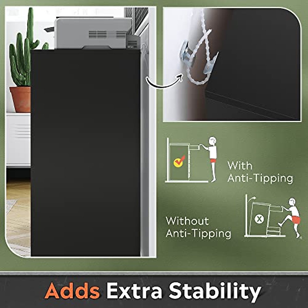 DEVAISE 7-Drawer Chest, Wood Storage Dresser Cabinet with Wheels, Black