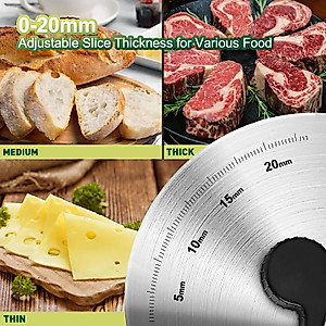 Meat Slicer,CUSIMAX Electric Deli Meat Cheese Food Slicer with Removable Food Carriage,2 Removable 7.5''Stainless Steel Blades,1-20mm Adjustable Thickness Meat Slicer for Home,Cut Meat,Cheese,Bread