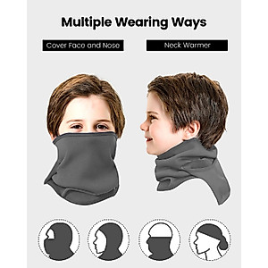 Aegend Kids Balaclava Windproof Ski Face Warmer for Cold Weather Winter Sports Skiing, Running, Cycling, 1 Piece, 4 Colors Gray