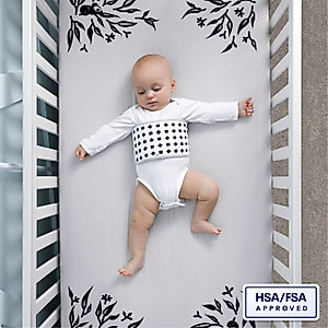 Nanit Smart Sheets – 100% Cotton Fitted Crib Sheets for Standard Crib, Works with Nanit Baby Monitors to Measure Your Baby's Height - Pebble Grey