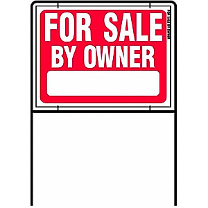HY-KO Products RSF-605 FOR SALE BY OWNER SIGN 36 in H x 25 in W Red & White