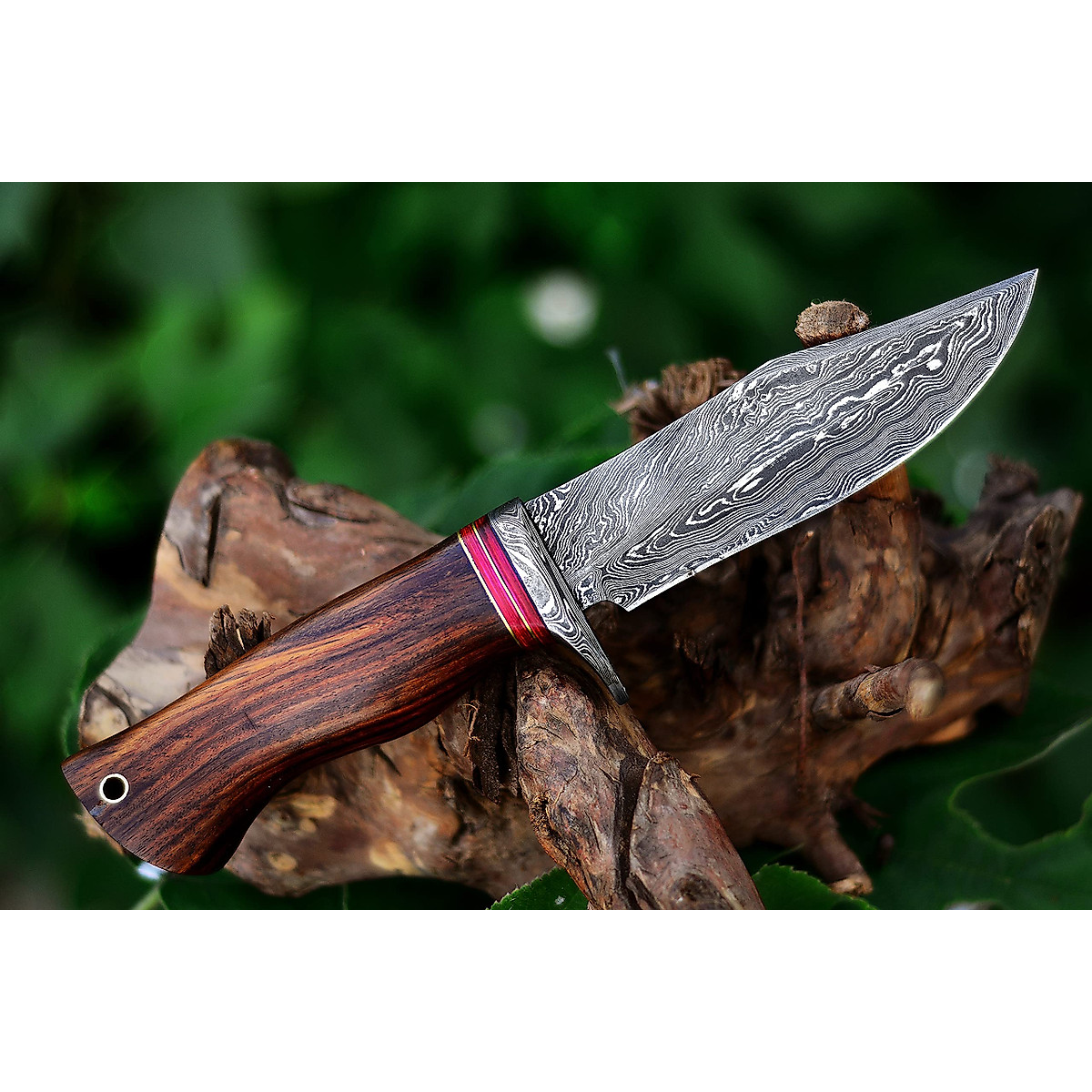 SHARD Hunting knife, Handmade Damascus Hunting Knife, Damascus Steel Hunting Knife with Sheath,Fixed blade Knife for Men,Full Tang Knife,Camping Knife, Skinning Knife,Survival Knife