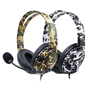 Deucalion Over Ear Headphones Wired Gaming Headset Earbud 3.5mm Jack for PS4 PS5 Phone PC Laptop Xbox One s Switch Kids Gift Present Online Course Class with Mic (White)