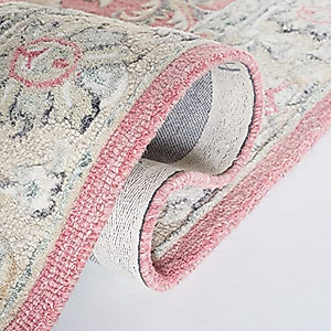 SAFAVIEH Glamour Collection 8' x 10' Pink / Beige GLM628U Handmade Premium Wool Area Rug