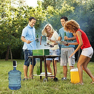 CHIVENIDO 5 Gallon Water Dispenser - Water Bottle Pump with Reusable Caps for Screw Top or Crown Tops, USB Charging Water Jug Dispenser for Universal 2-5 Gallon Bottle