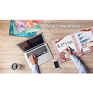 Ospelelf Folders with Pockets, Waterproof Plastic Folder with Two Fixed Corner Tabs and 2 Pockets Includes Business Card Slot, Includes Sticker, Fits 3 Ring Binder Holds 11" x 8.5", 6-Pack