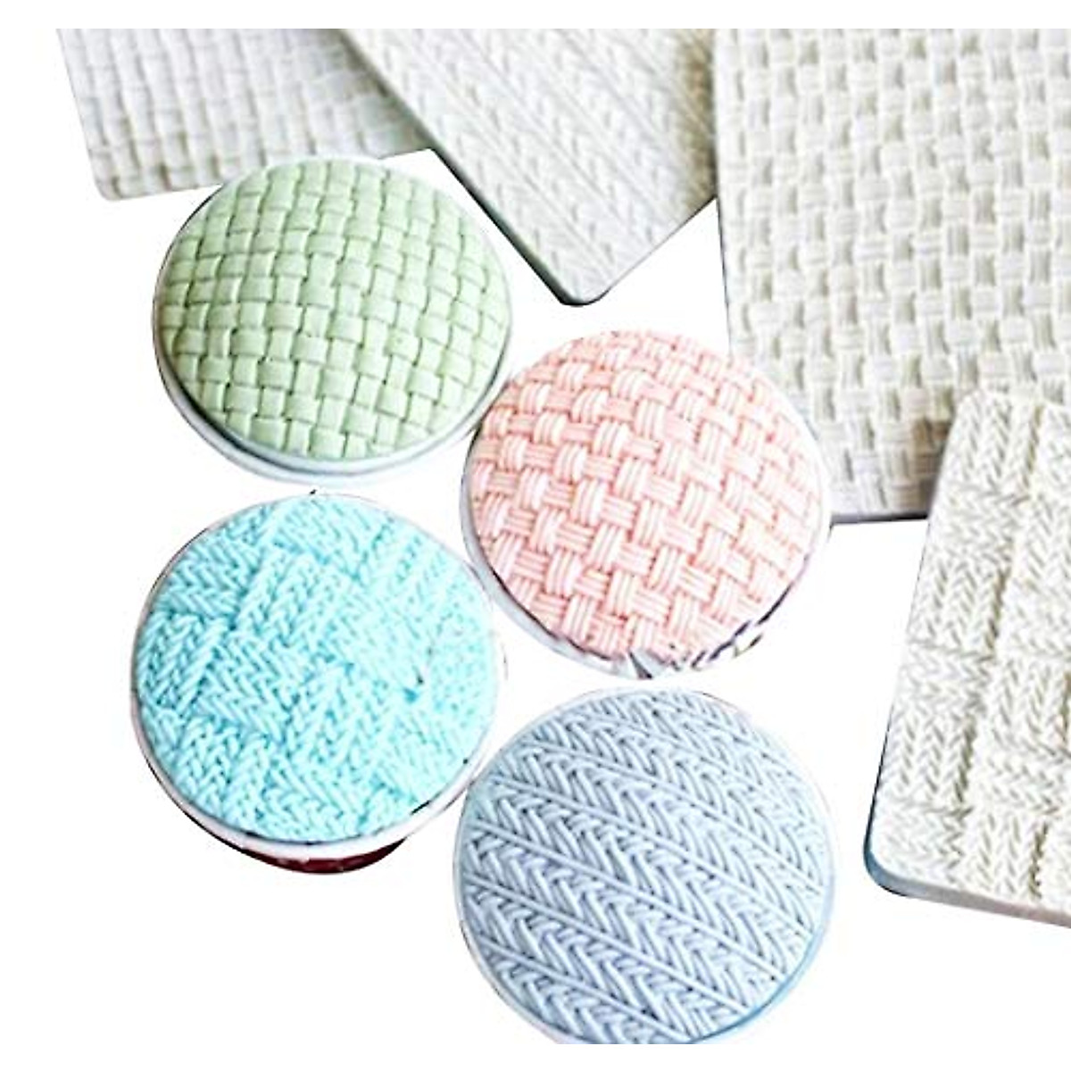 Fondant Impression Mat, Sweater Texture Design Silicone Cake Decorating Supplies for Cupcake Wedding Cake Decoration
