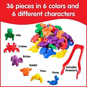 edxeducation Monster Counters - Set of 36 - Early Math Manipulatives - Learn Counting, Colors, Sorting and Sequencing - Preschool Learning
