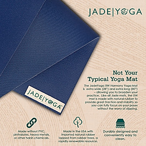 JadeYoga XW Harmony Yoga Mat – Extra Wide and Extra Long Yoga, Workout, Home Exercise, Fitness Mat For Home And Gym- Yoga Mat For Men and Women- 80" Midnight Blue