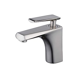 Mixer Tap Chrome All Copper Basin Mixer Faucet Modern Washbasin Tap Sink Hot Cold Water Tap Single Hole Kitchen Fuller Faucet Water Spout Lavatory Bath Sink Faucet with 2 Hose Deck Mounted