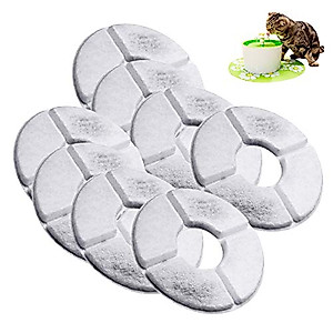 isYoung 8 Pack Replacement Round Filter - Compatible with isYoung Cat Fountain 1.6 L and Others (8 PACK)