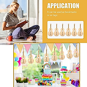 NUOBESTY 6pcs Blank Bookmarks with Hole Cello Shape Bamboo Cutouts Unfinished Vintage Bookmarks for DIY Bookmarks Tag