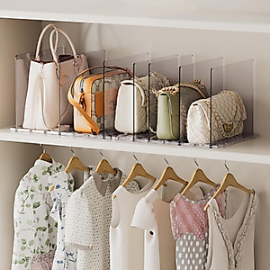 Urban Deco 8PCS Adjustable Clear Shelf Dividers Acrylic Purse Organizer for Closet Acrylic Shelf Dividers Purse Dividers for Closet Suitable for Bedroom, Living Room，Kitchen and Office