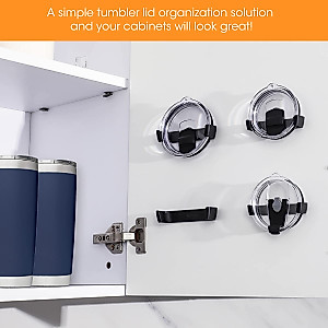 AIEVE Tumbler Lid Organizer, Cup Lid Organizer for Kitchen Cabinet, Coffee Cup Organizer Storage(Lid not included)(4 Pack)