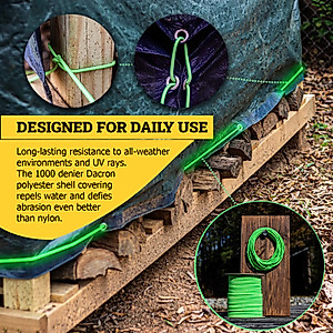 SGT KNOTS Marine Grade Bungee Cord - 100% Elastic Cord, Dacron Polyester Bungee Shock Cord for DIY, Tie Downs, Commercial Uses | 1/4" x 25 ft, Black