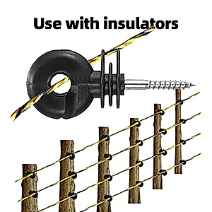 GGTYHAO Electric Fence Polywire Upgraded 1722 Feet，525 Meter，6 Stainless Steel Strands for Reliable Conductivity and Rust Resistance，Portable Electric Fence Rope