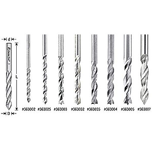 Amana Tool - 363005 Solid Carbide Drill Bit R/H 5mm Dia x 55mm Long x 5mm Shank