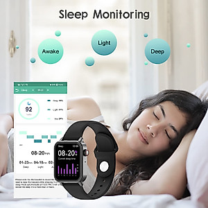 KINGSTAR Smart Watch, 1.69'' Touch Screen Smart Watches for Men Women IP67 Waterproof Smartwatch Fitness Tracker Watch with Heart Rate/Sleep Monitor Smart Watch Compatible for Android iPhone iOS