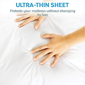 Sures Waterproof Mattress Protector - Twin Size Bedsheet - Fitted Machine Washable Bed Sheet -Vinyl Free Bedwetting Cover Pad - for Kids, Adult, Elderly (1, Twin)