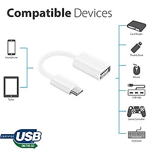 Works OTG USB-C 3.0 Adapter for Microsoft Surface Duo 2 for Quick, Verified, Multi use Functions Such as Keyboard, Thumb Drives, mice, etc. (White)